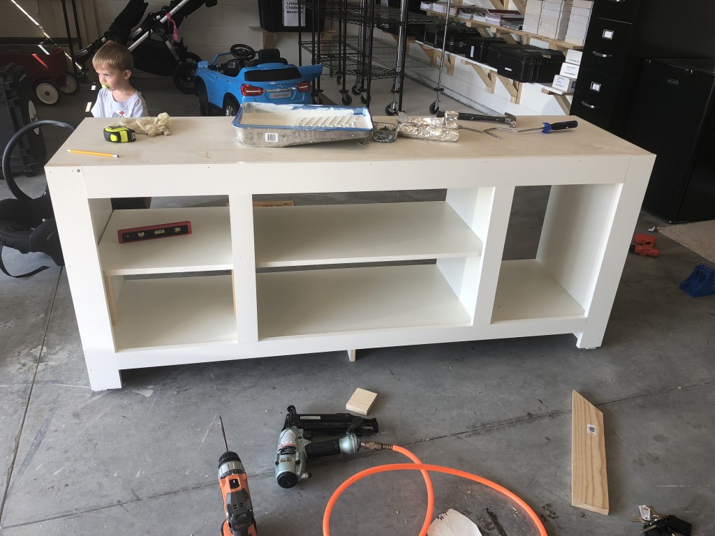 DIY Ballard Designs Inspired Media Stand - Frills and Drills